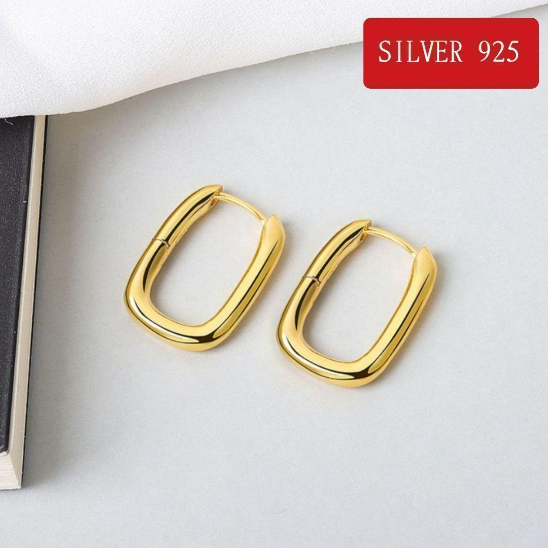 Yahoo!オークション - #40 スクエア フープピアス ゴールド s925 韓国 ...