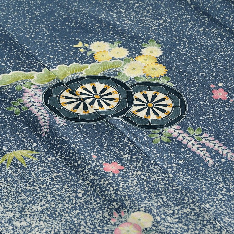 訪問着 本加賀友禅 たたき染め 岡田正信作 源氏車 仮絵羽 未 訪問着 本加賀友禅 たたき染め 岡田正信作 源氏車 仮絵羽 未