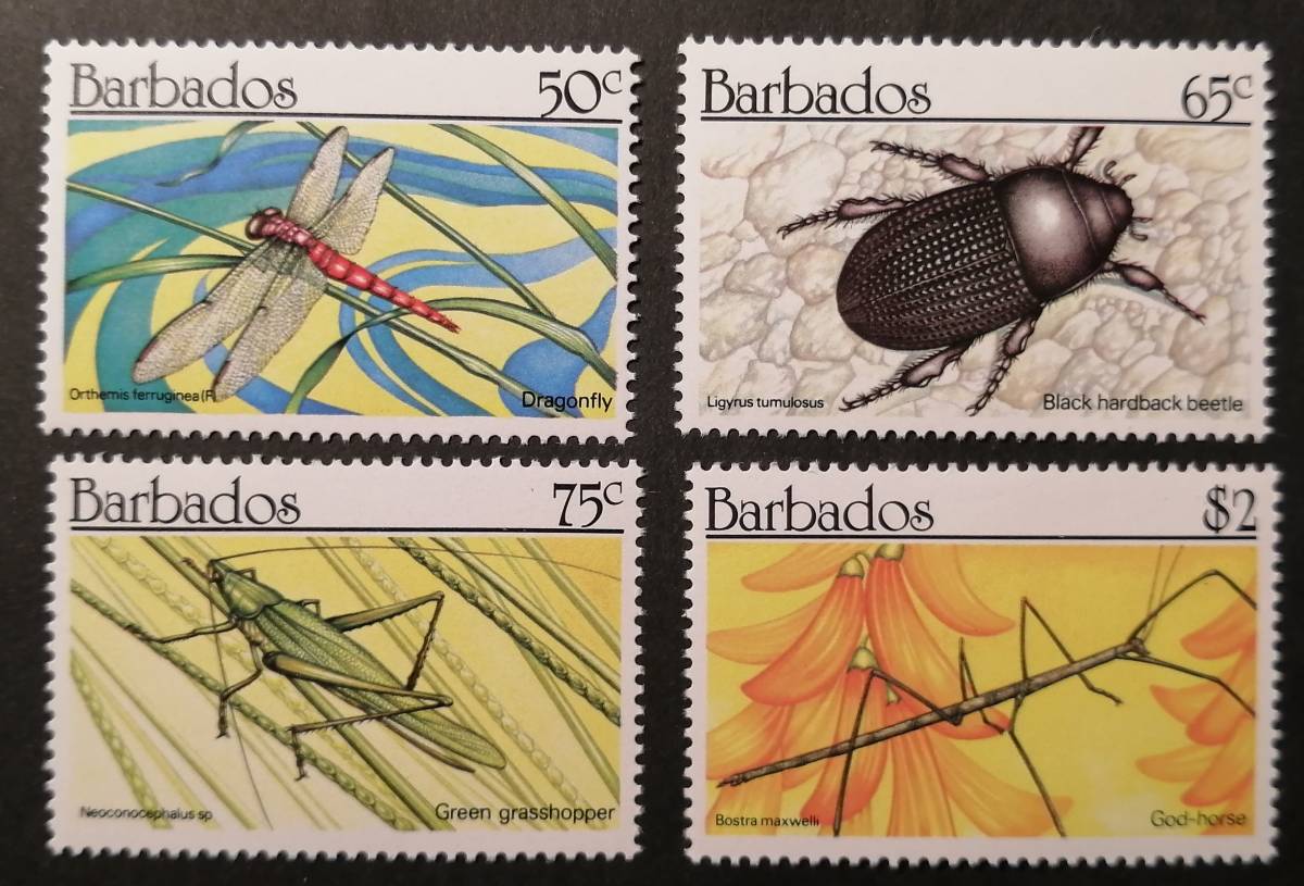 Yahoo!オークション - バルバドス 昆虫(4種) MNH