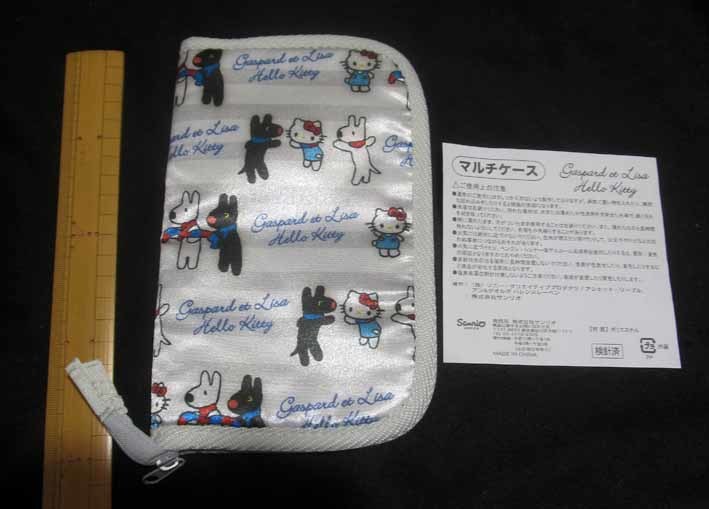 代購代標第一品牌－樂淘letao－22 ハローキティ ×リサとガスパール コラボ 当りくじ マルチケース ストライプ サンリオ くじ リサガス 未使用 美品