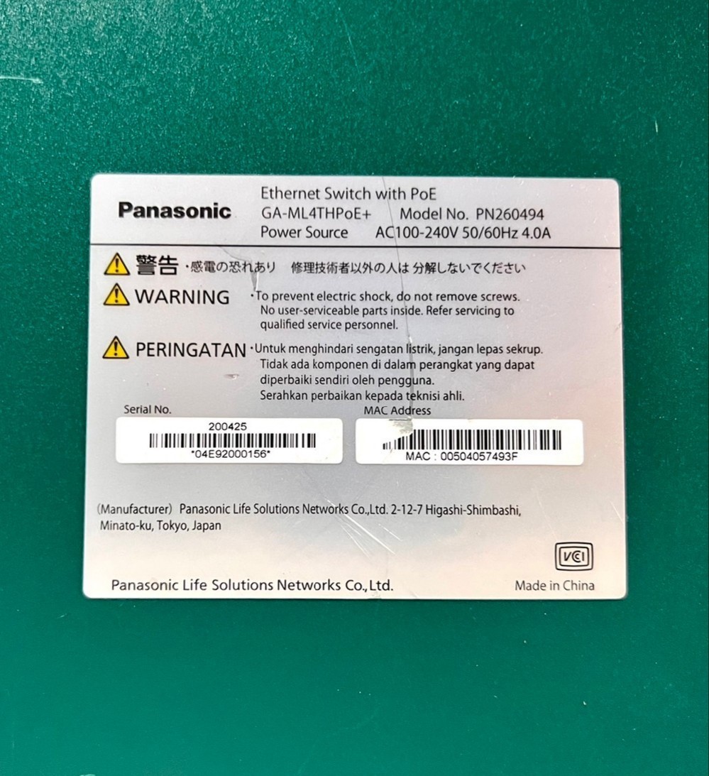 Yahoo!オークション - F038 Panasonic パナソニック GA-ML4THPoE+ PoE...