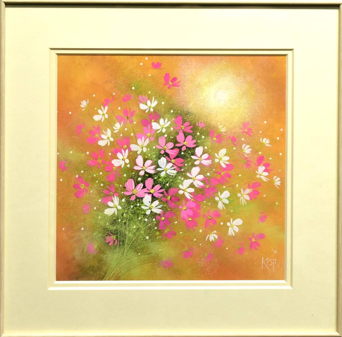 代購代標第一品牌－樂淘letao－（MNo.307）【真作】 荒木幸史 『コスモス』 花 3号 絵画 額装