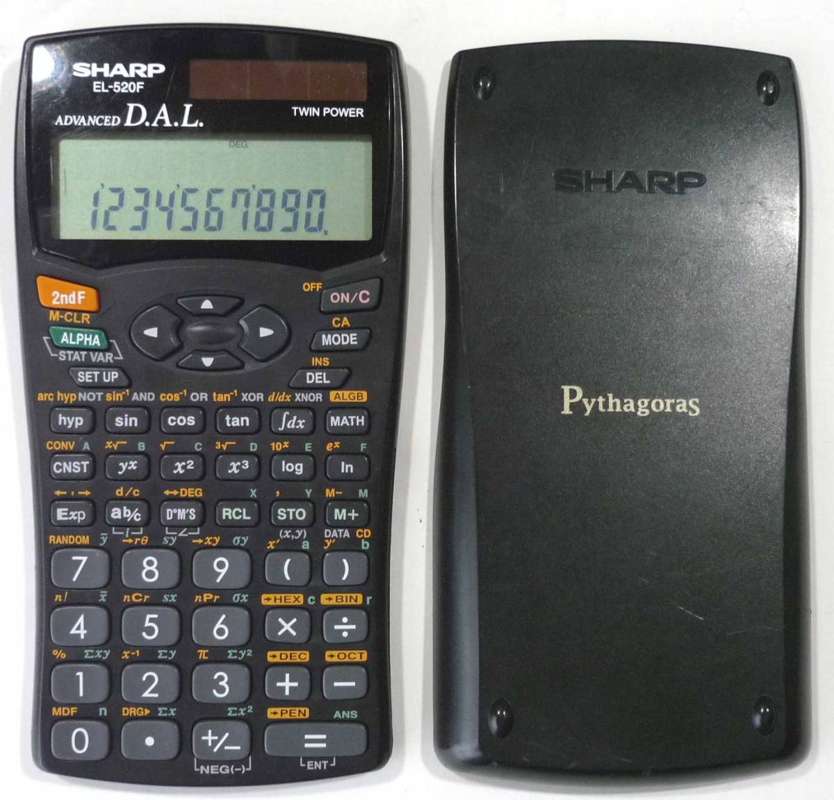 Yahoo!オークション - SHARP 数式表示 ソーラー 関数電卓 EL-520F 中古...