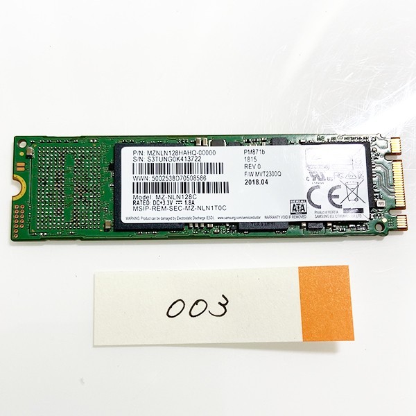 Yahoo!オークション - 【正常表示】003 samsung 128GB M.2 SSD 2.5イン...