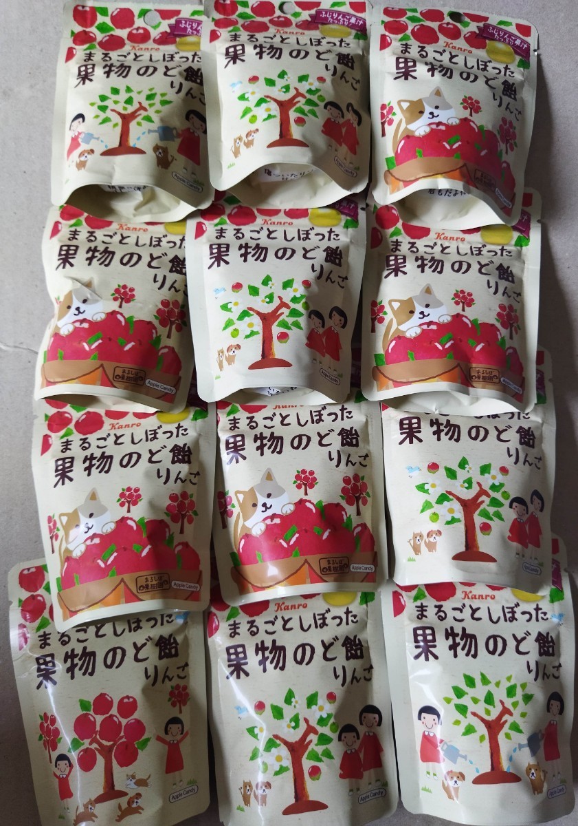 Yahoo!オークション - まるごとしぼった果物のど飴りんご 26g 12個 約1...