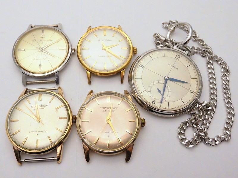 Yahoo!オークション - 1000円スタート 腕時計フェイスのみ/懐中時計 5...