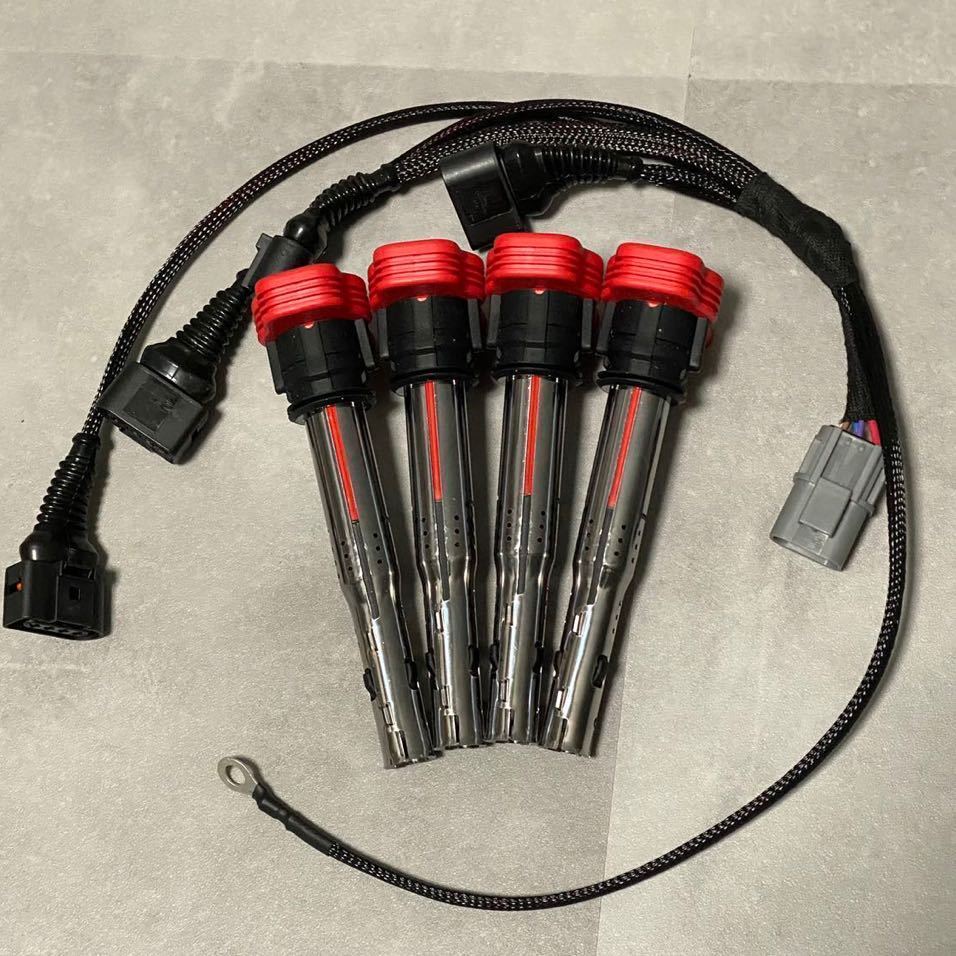 代購代標第一品牌－樂淘letao－【新品】SR20DET S15 R8コイル 流用キット イグニッションコイル ハーネス 高性能 アウディコイル 検索用 シルビア 180sx S13 S14