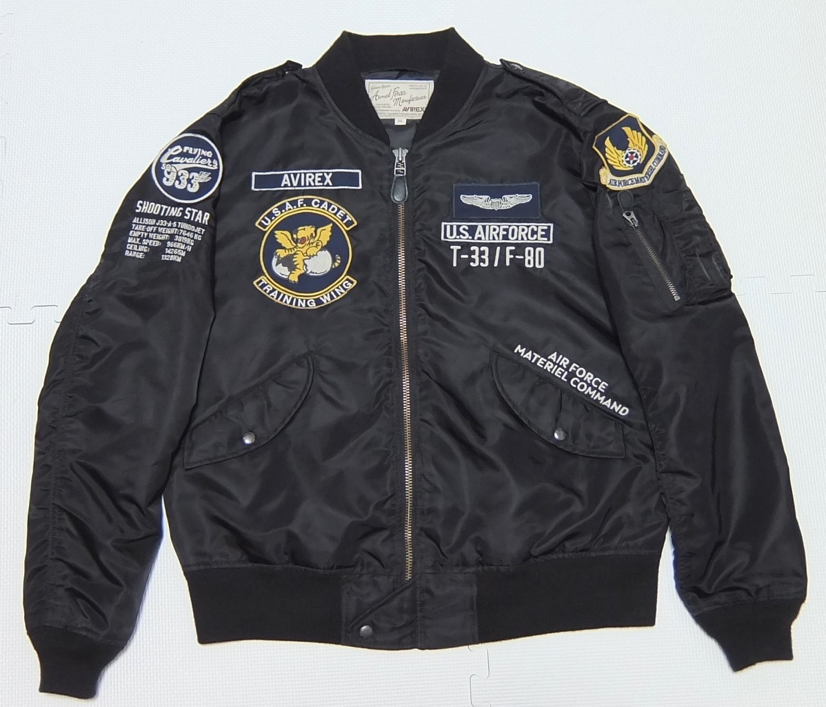 Yahoo!オークション - AVIREX L-2 マテリアル コマンド ジャケット 黒 ...