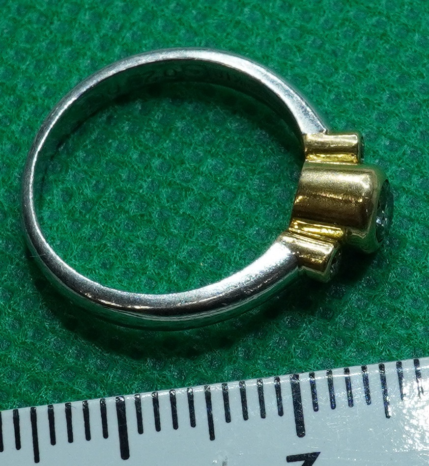 Yahoo!オークション - ダイヤ 0.23ct 0.06ct 9.5号 pt900 k18 大網てん...