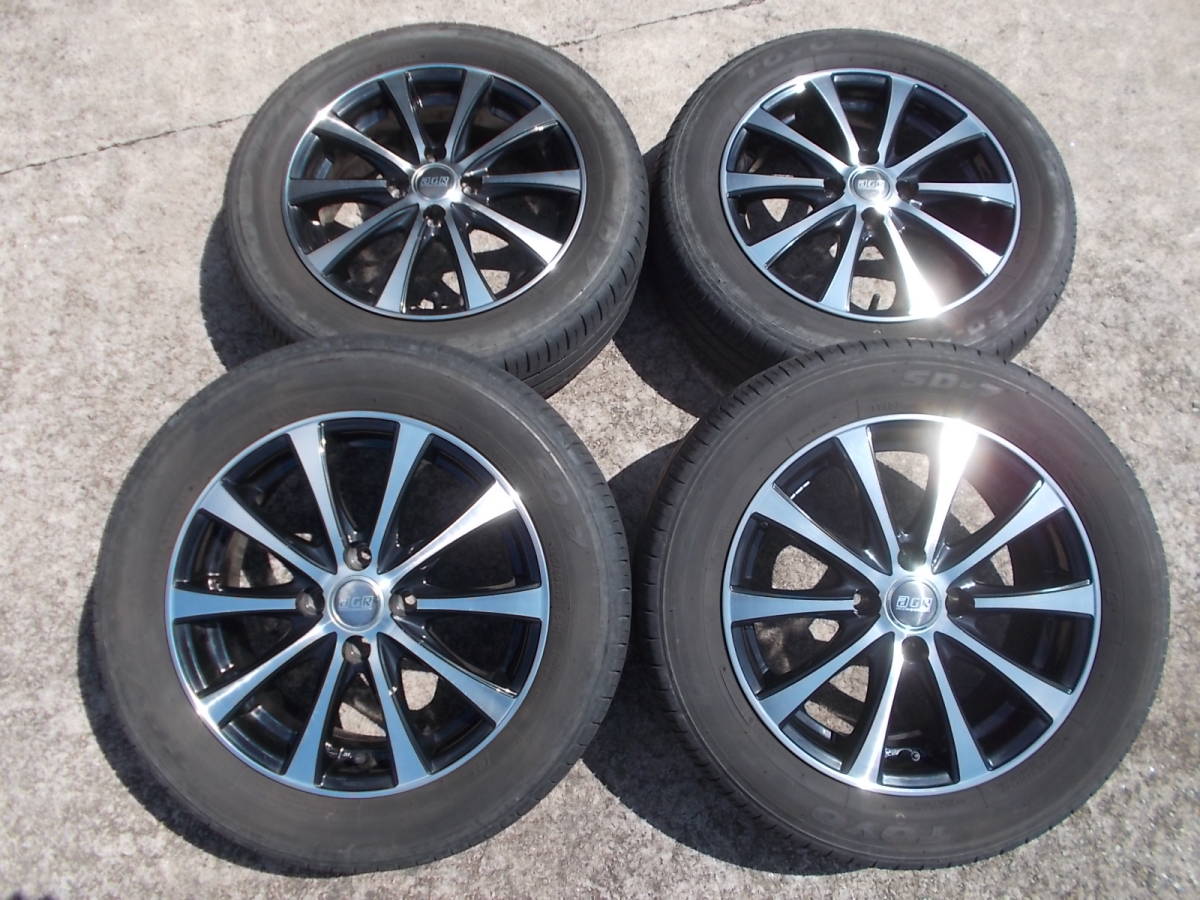 Yahoo!オークション - 即決 5.5J-15 AGR ブラックポリッシュ＆185/60R...