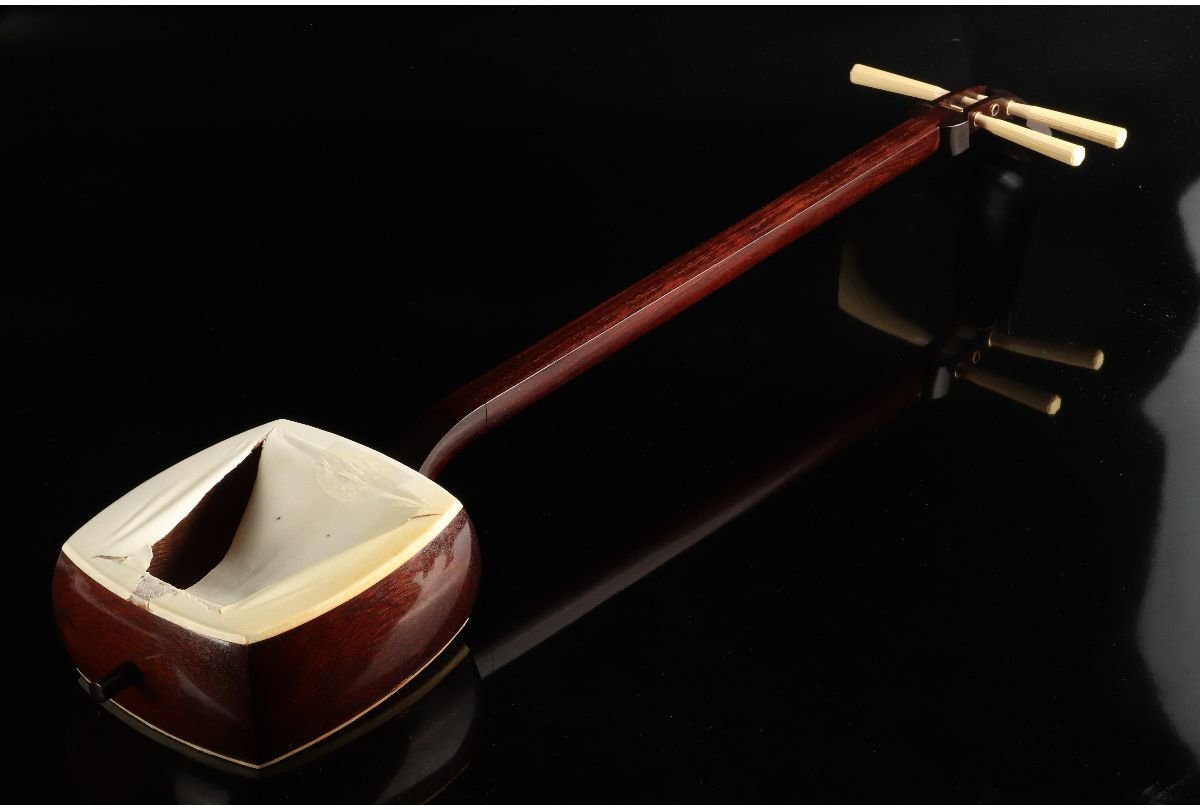 Yahoo!オークション - [URA]子持ち綾杉胴金細細棹三味線/K9刻印有/ケー...