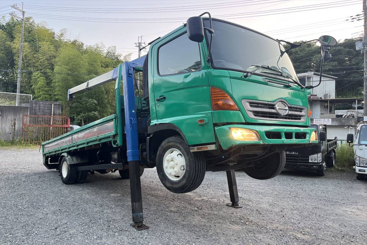 動画有 H18年 日野 レンジャー 3段クレーン タダノ ハイジャッキ 積載2550kg 2.93t吊り 6.4L ディーゼル 6速MT 兵庫小野市(4tトラック、中型トラック)｜売買された ...