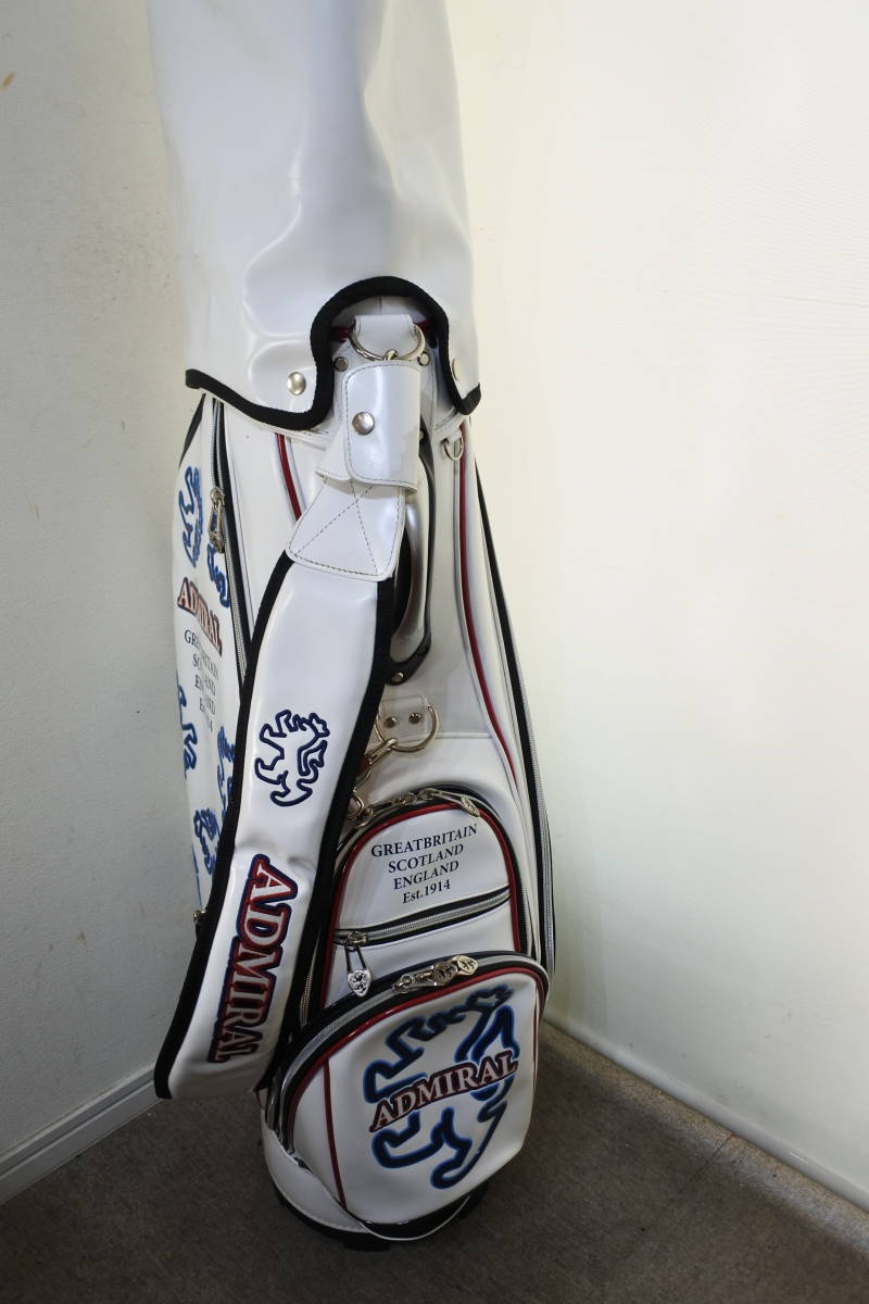 代購代標第一品牌－樂淘letao－【KSD/Z/50】ADMIRAL/アドミラル 大き目キャディバッグ・ユースド使用感あり ゴルフ用キャディバッグ きれいな白色