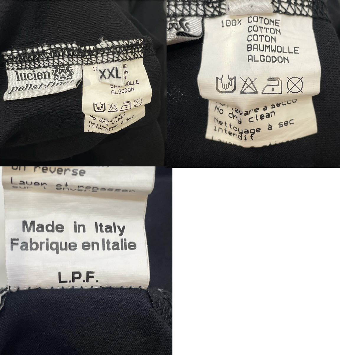 代購代標第一品牌－樂淘letao－美品 国内正規品 lucien pellat finet ルシアンペラフィネ 半袖コットン Tシャツ トップス スタッズ サングラス スカル ビッグプリント XXL