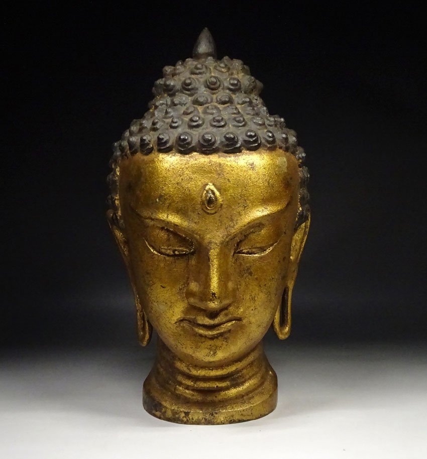 代購代標第一品牌-樂淘letao-緑屋ft 中国古玩 銅製 仏頭 高約34cm 唐物 仏教美術 I9 7 6169 25 2 100