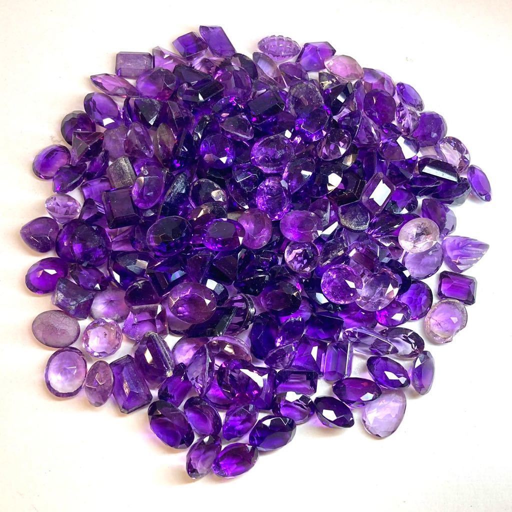 Yahoo!オークション - 大量 [天然アメジストおまとめ600ct]U ルース ...