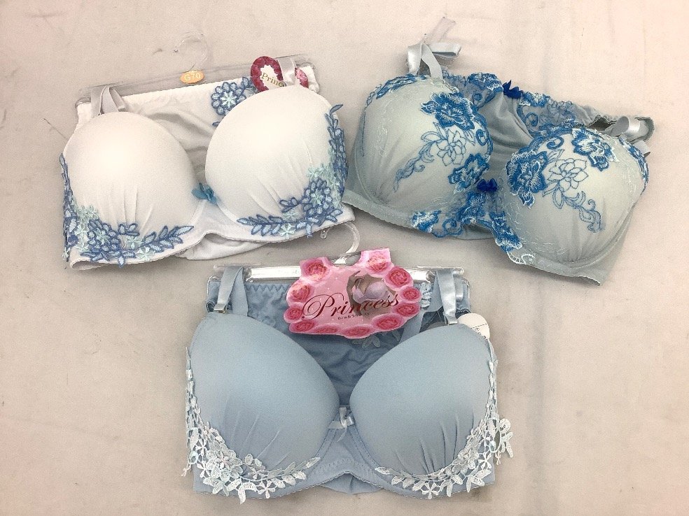 代購代標第一品牌－樂淘letao－フォレスト Princess Bra&Shorts ブラジャー＆ショーツ ブルー・ホワイト セット 3着 G70M 未使用品 ACB