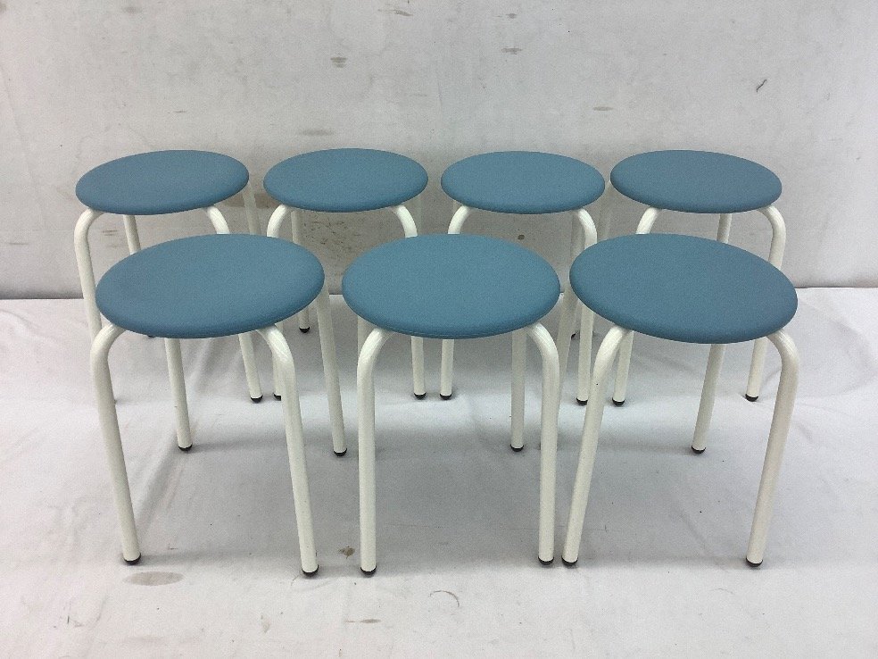 Yahoo!オークション - HOUTOKU スツール/丸椅子 RS-42P青 7脚 中古品 ACB