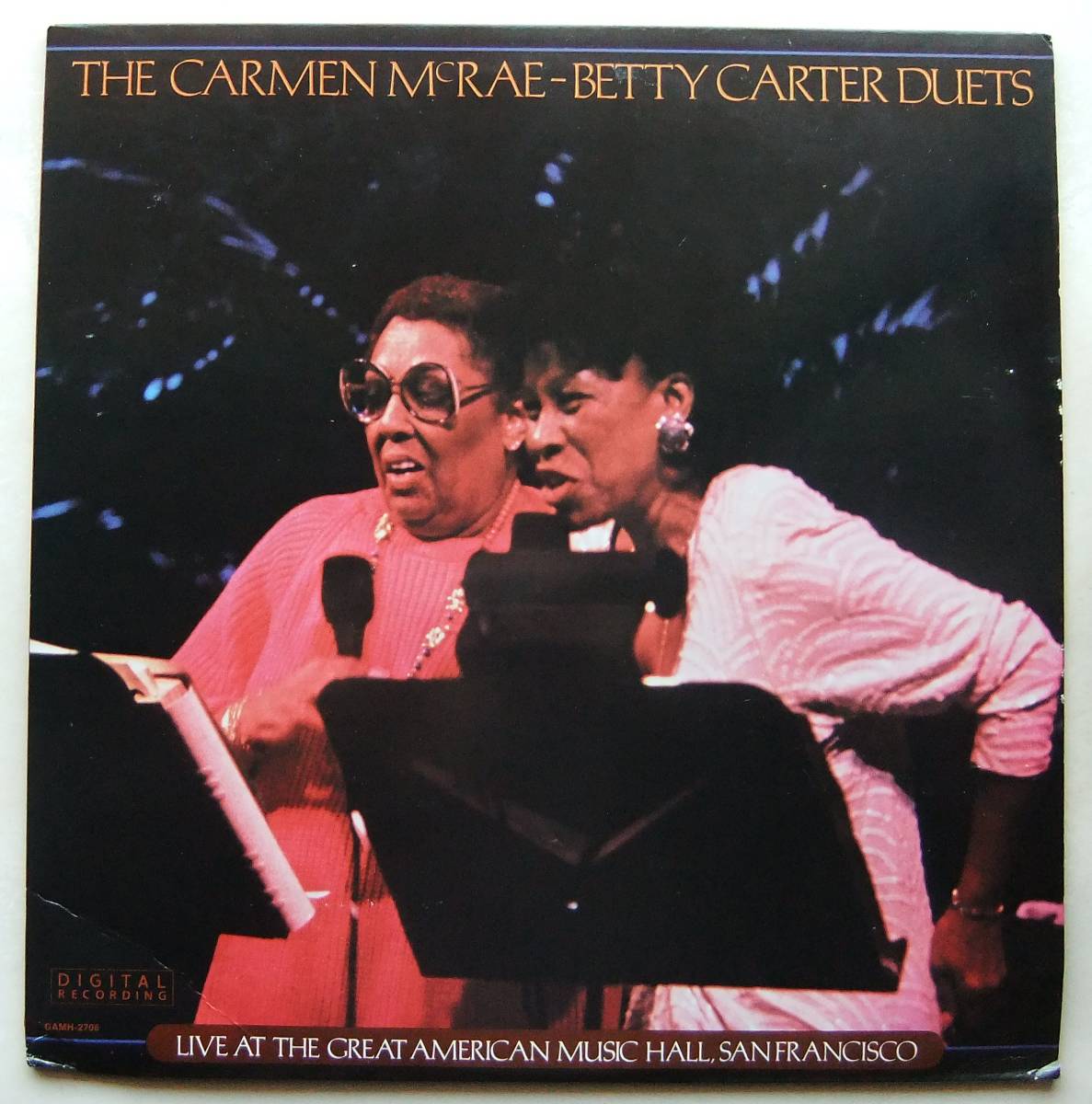 CARMEN McRAE - BETTY CARTER / Duet Great American Music Hall GAMH-2706 promo(ボーカル)｜売買されたオークション情報 ...