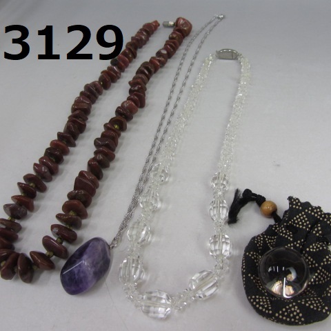 Yahoo!オークション - AC-3129 天然石 水晶 アメジスト ネックレス ま...