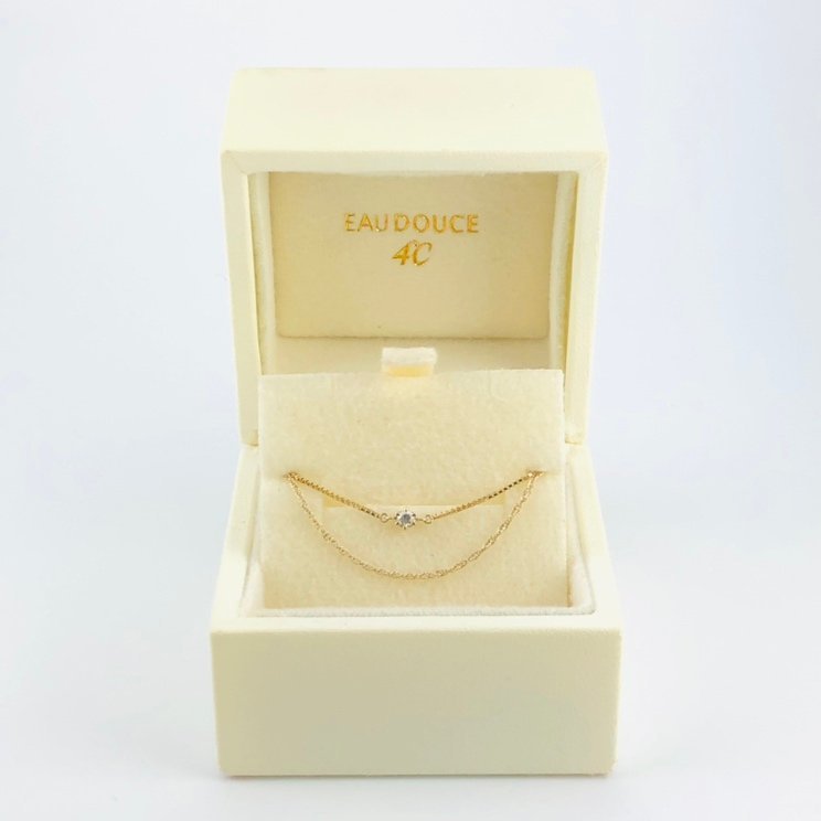 Yahoo!オークション - 【77】 EAUDOUCE 4℃ ブレスレット K10 ダイヤ 1...