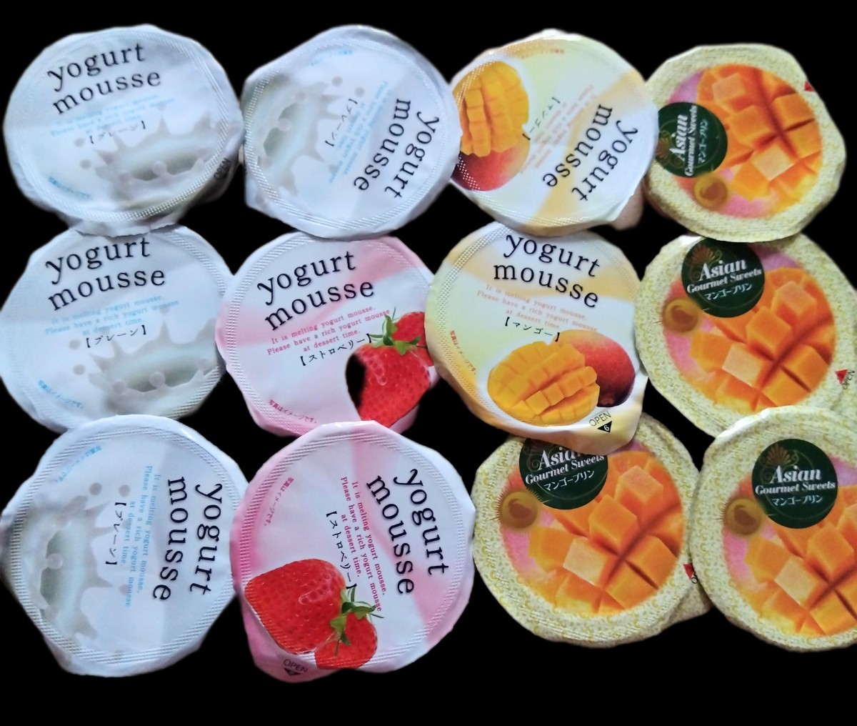 代購代標第一品牌－樂淘letao－【説明文必読・同梱（おまとめ取引）不可】ヨーグルトムース（アソート）＆マンゴープリン52g ×計12個