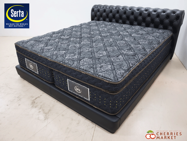 代購代標第一品牌－樂淘letao－ 展示品 最高峰 Serta サータ GRAND PREMIUM グランドプレミアム SK分割タイプ/ニューヨーク 552 レザー セミキングベッド 155万 美品