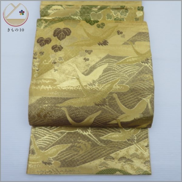 Yahoo!オークション - 着物10 1円 絹 袋帯 引箔 六通柄 長さ428cm [同...