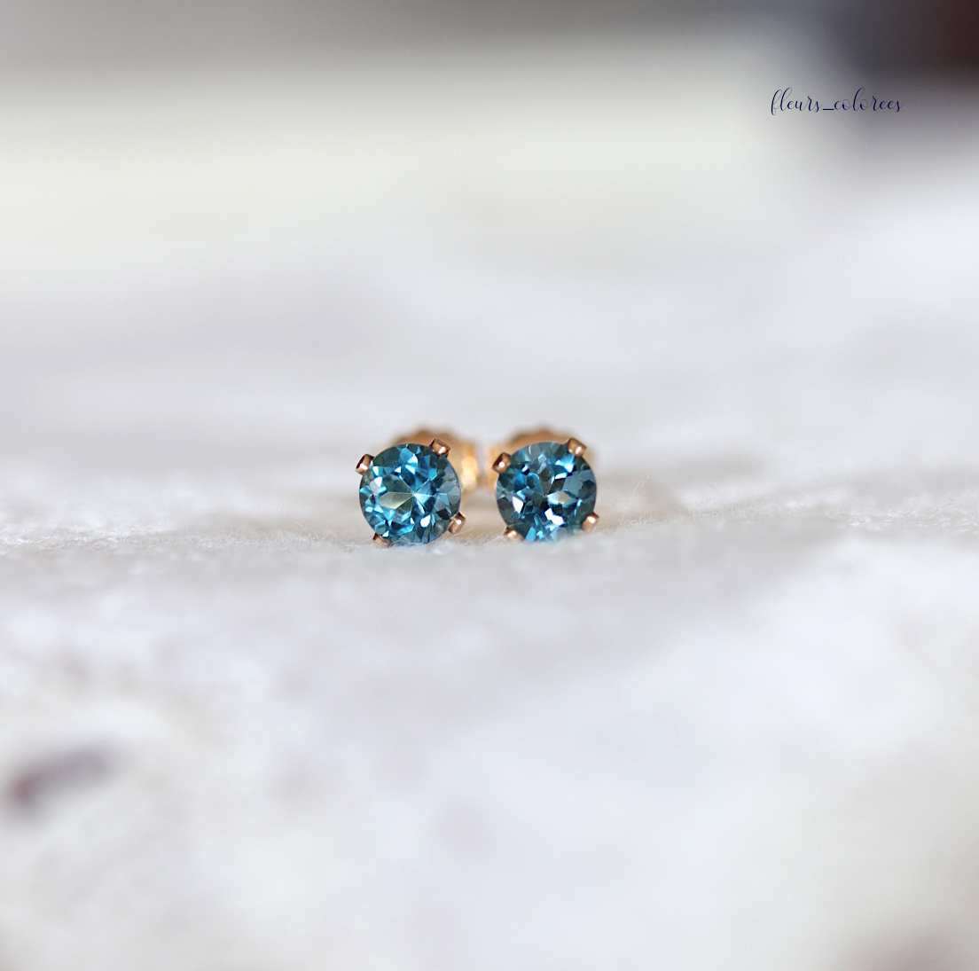 Yahoo!オークション - K14GF ロンドンブルートパーズのスタッドピアス ...