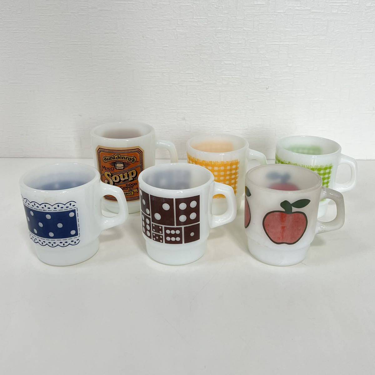 代購代標第一品牌－樂淘letao－Fire King ファイヤーキング スタッキングマグ マグカップ アメリカ製 柄入り デザイン 6個セット