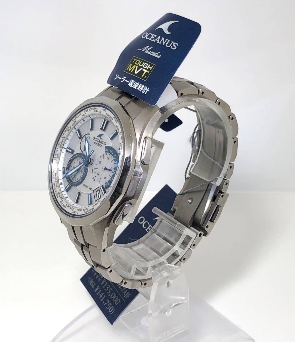 代購代標第一品牌－樂淘letao－時計『WH-9681』★CASIO(カシオ)★OCW-S1400PW★OCEANUS Manta★シルバー/デイト★稼働品★