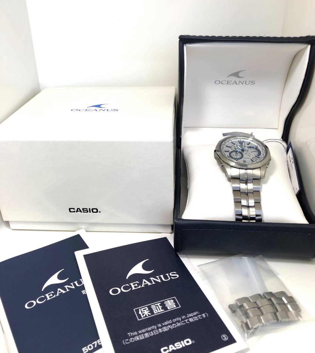 代購代標第一品牌－樂淘letao－時計『WH-9681』★CASIO(カシオ)★OCW-S1400PW★OCEANUS Manta★シルバー/デイト★稼働品★