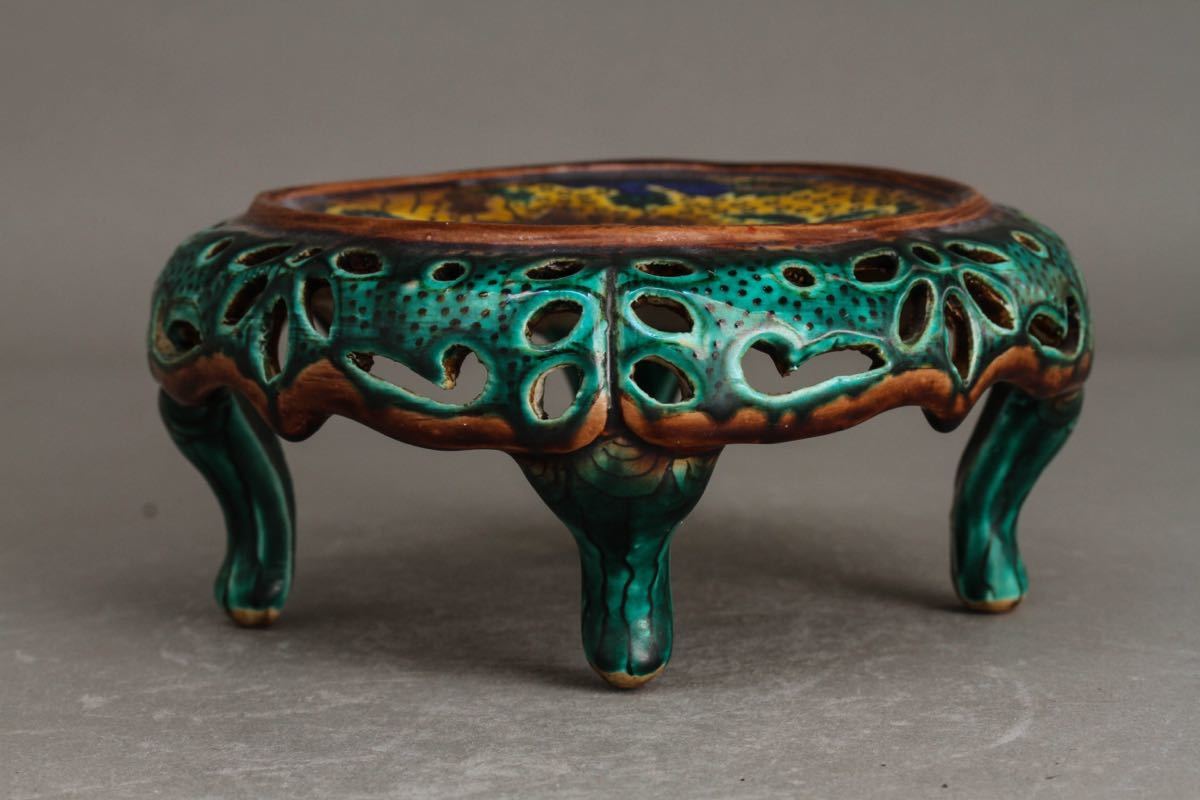 Yahoo!オークション - 【古】A236 在銘 九谷三足炉台