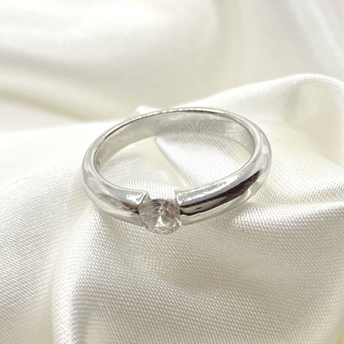 Yahoo!オークション - 925 HIRO 刻印 一粒石 シンプル シルバー リング...