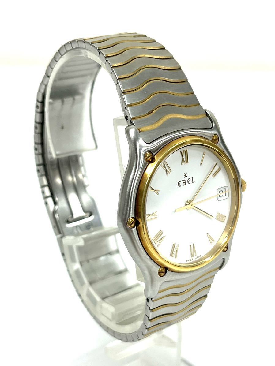 代購代標第一品牌－樂淘letao－EBEL エベル QZ 1187141 クラシック 18k 750 コンビ ウェーブデイト ラウンド ローマン ゴールド文字盤 メンズ 腕時計 K18コンビ ...