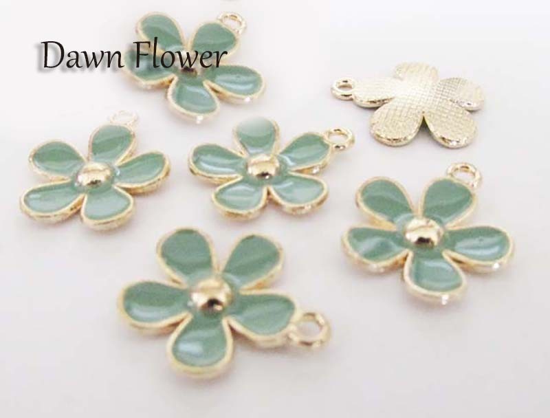 Yahoo!オークション - 【D-0775】9pcs 花 20×18mm グリーン チャーム