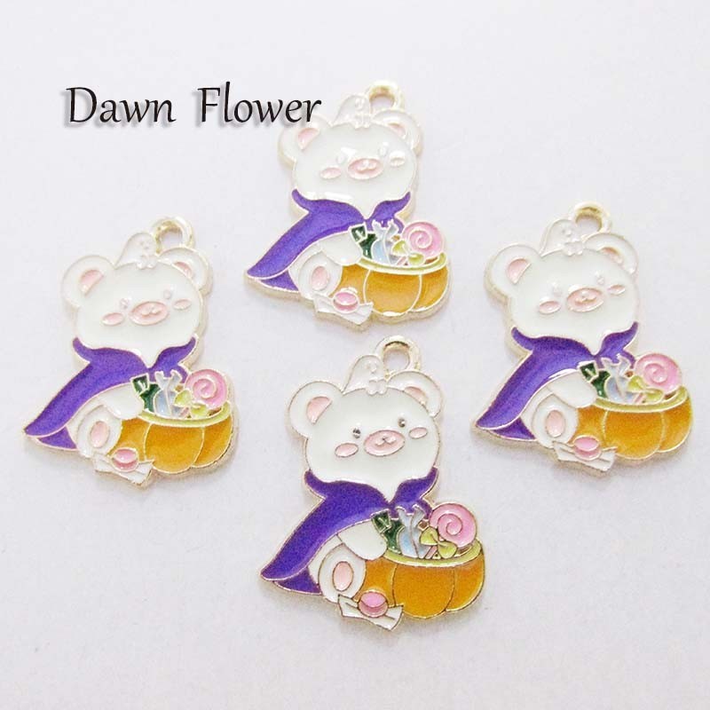 Yahoo!オークション - 【D-0866】5pcs くま 25×19mm ホワイト チャー...