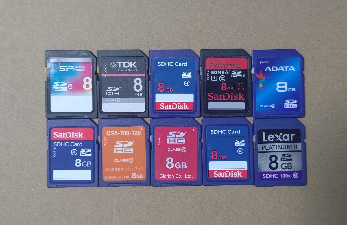 Yahoo!オークション - SDHCカード 8GB 10枚セット SDメモリー ジャンク...