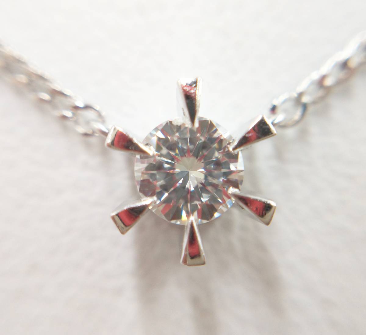 Yahoo!オークション - 【鑑定書付き】Pt850 ダイヤ0.26ct 40cm 3.6g ネ...