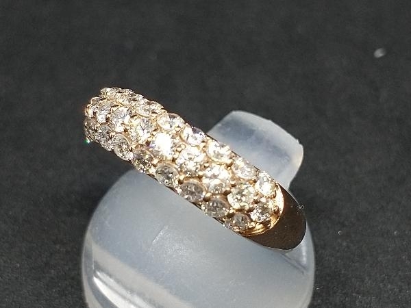 Yahoo!オークション - 仕上済み K18 PG パヴェ ダイヤモンド リング 2....