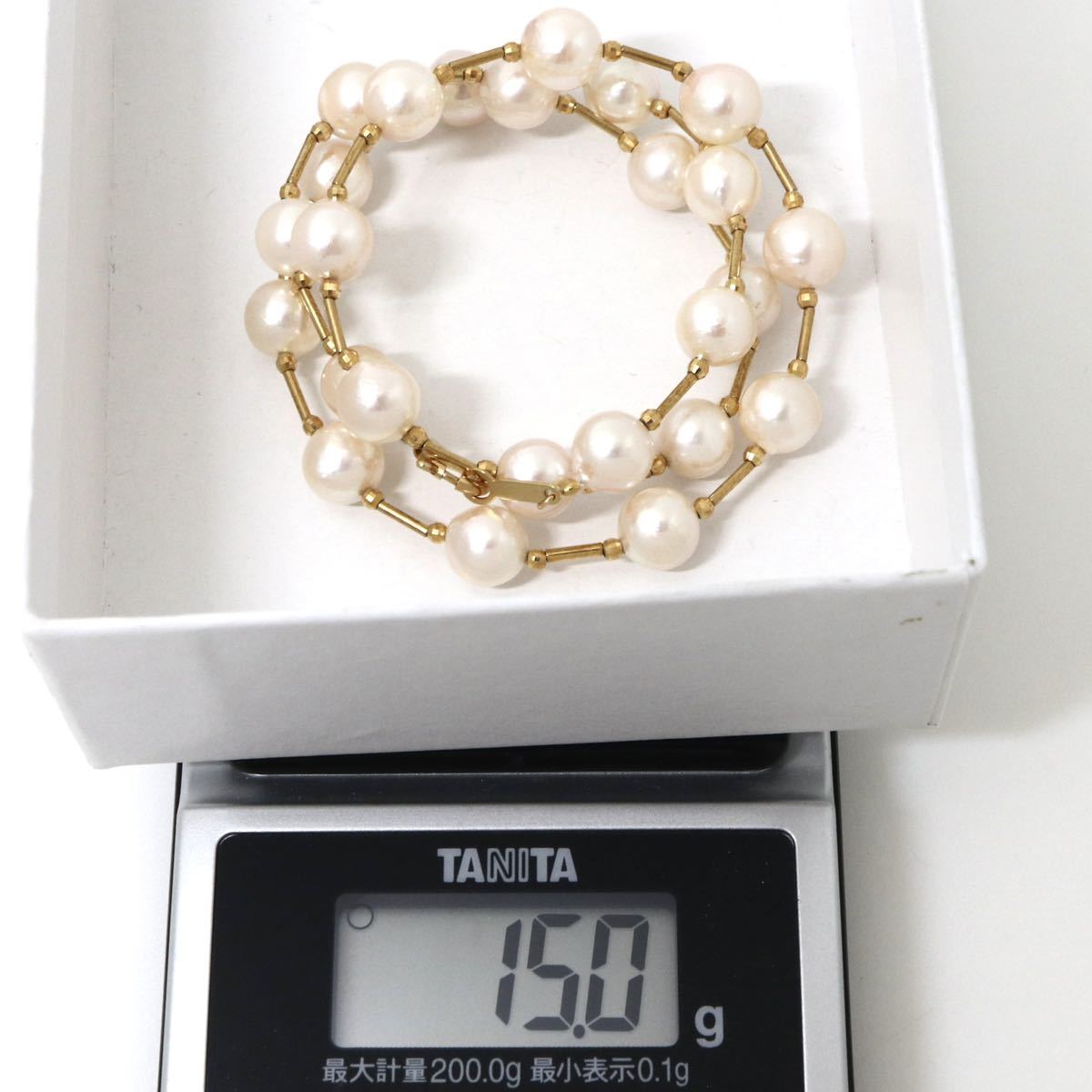 Yahoo!オークション - K18 アコヤ本真珠ステーションネックレス A 15....