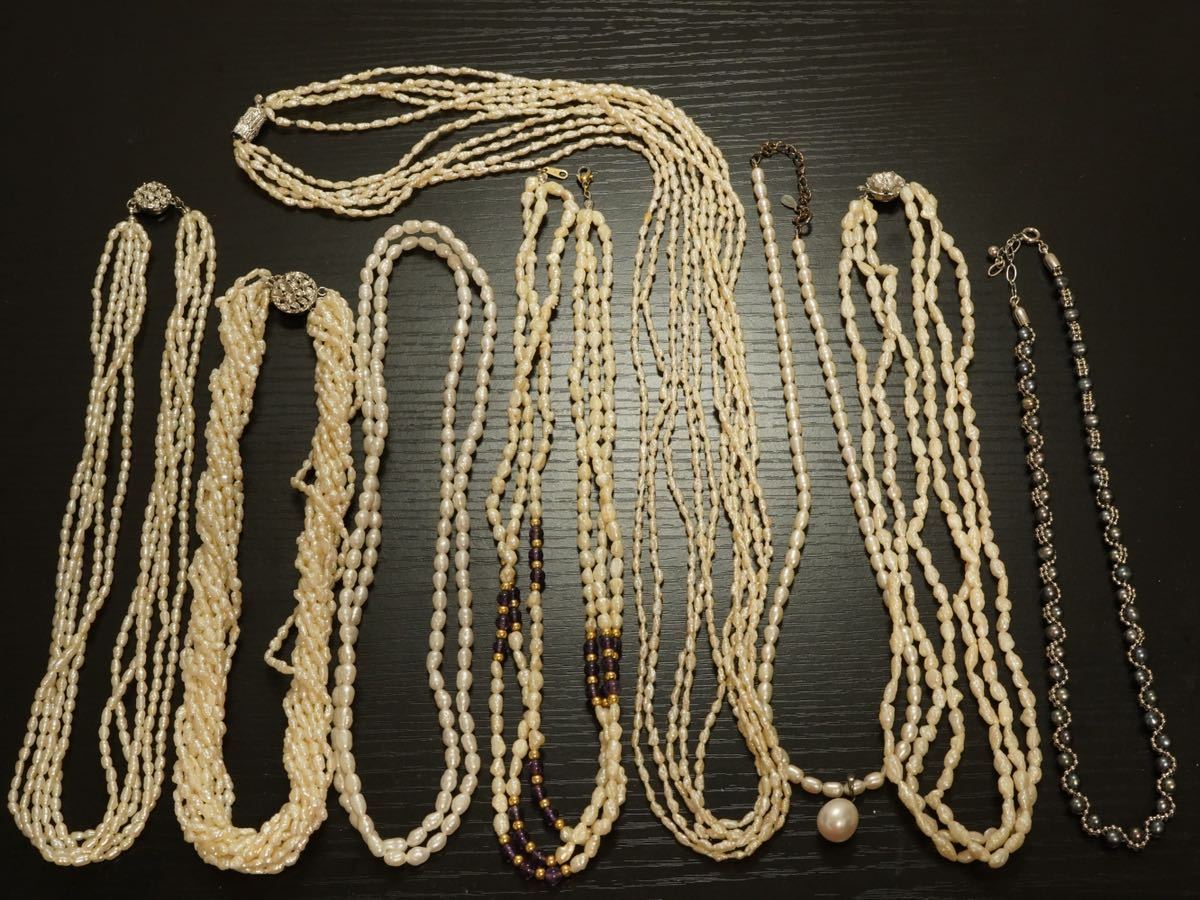 Yahoo!オークション - y55 淡水パール 淡水真珠 ネックレス アクセサリ...