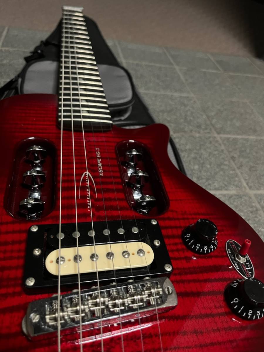 代購代標第一品牌－樂淘letao－☆七夕のギター魂② TRAVELER GUITAR Escape EG-1 Trands Red 2010年代製/ 25 1/2フルスケール アンプ内蔵 ...