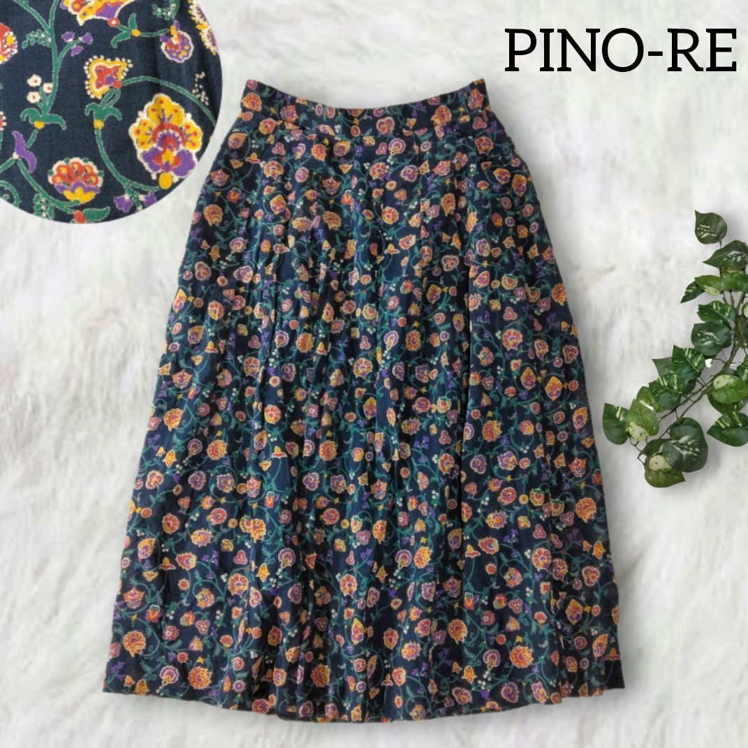 Yahoo!オークション - 355 【PINO-RE】 ピノーレ ペイズリー 総柄 スカ...