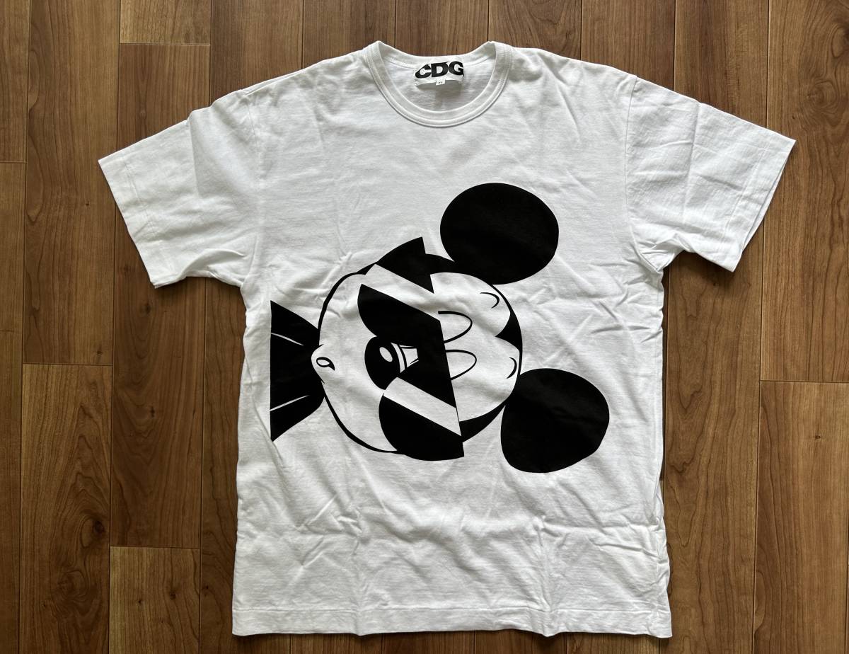 代購代標第一品牌－樂淘letao－【 size XL 】国内極美USED / CDG / Disney ミッキープリント Tシャツ / T-Shirt 白 コムデギャルソン ディズニー ...