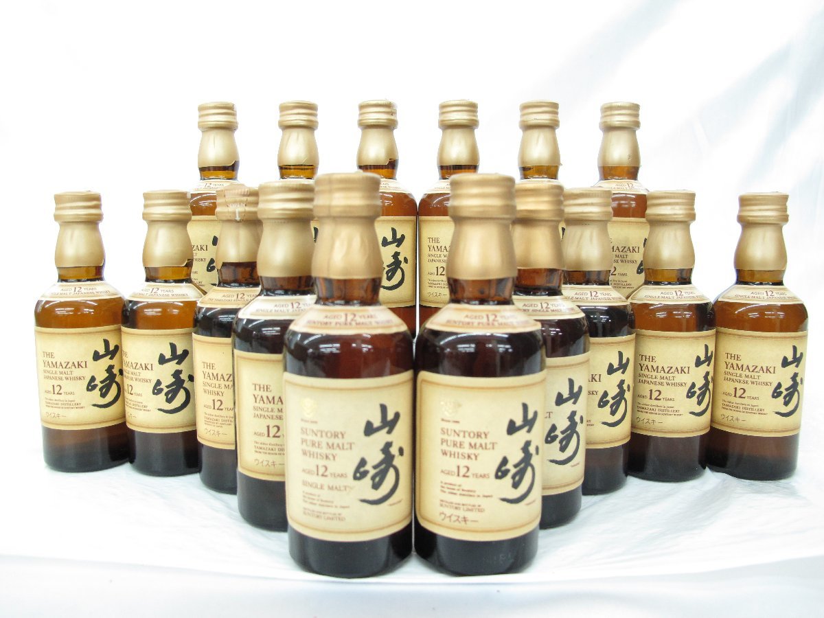 1円 未開栓 SUNTORY 山崎 12年 ピュア/シングルモルト ミニボトル 16本セット まとめ売り ウイスキー 50ml 同梱不可 11319459 0716(日本)｜売買された ...