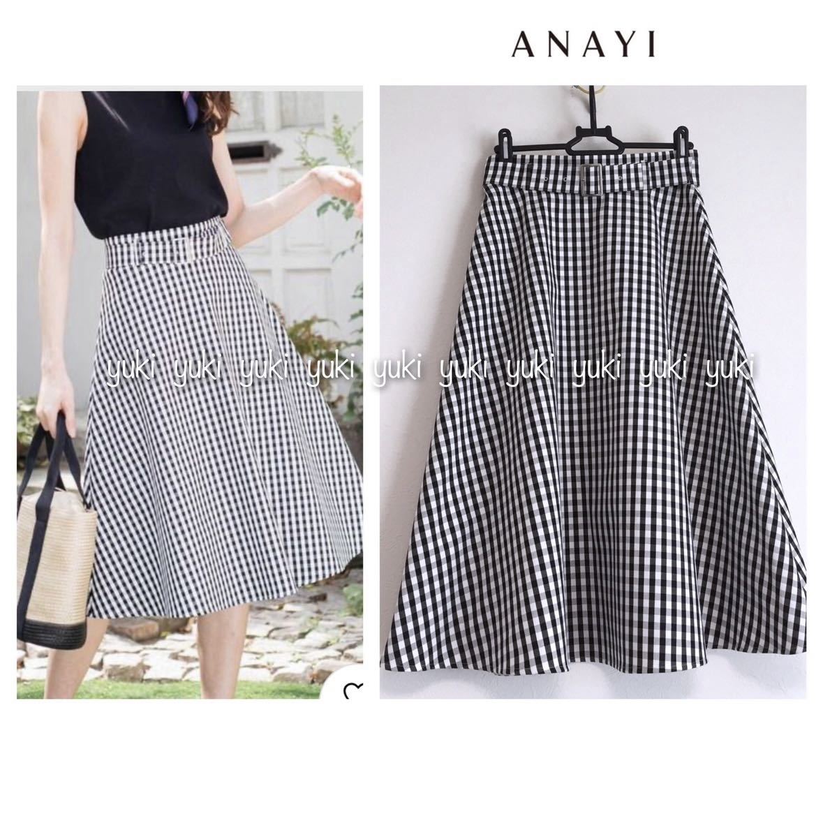 Yahoo!オークション - ANAYI ギンガムチェック フレアスカート 38