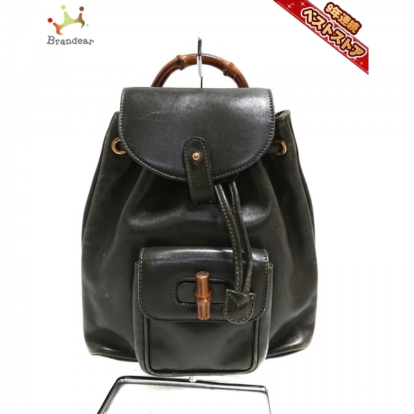 Yahoo!オークション - グッチ GUCCI リュックサック 1705 バンブー レ...