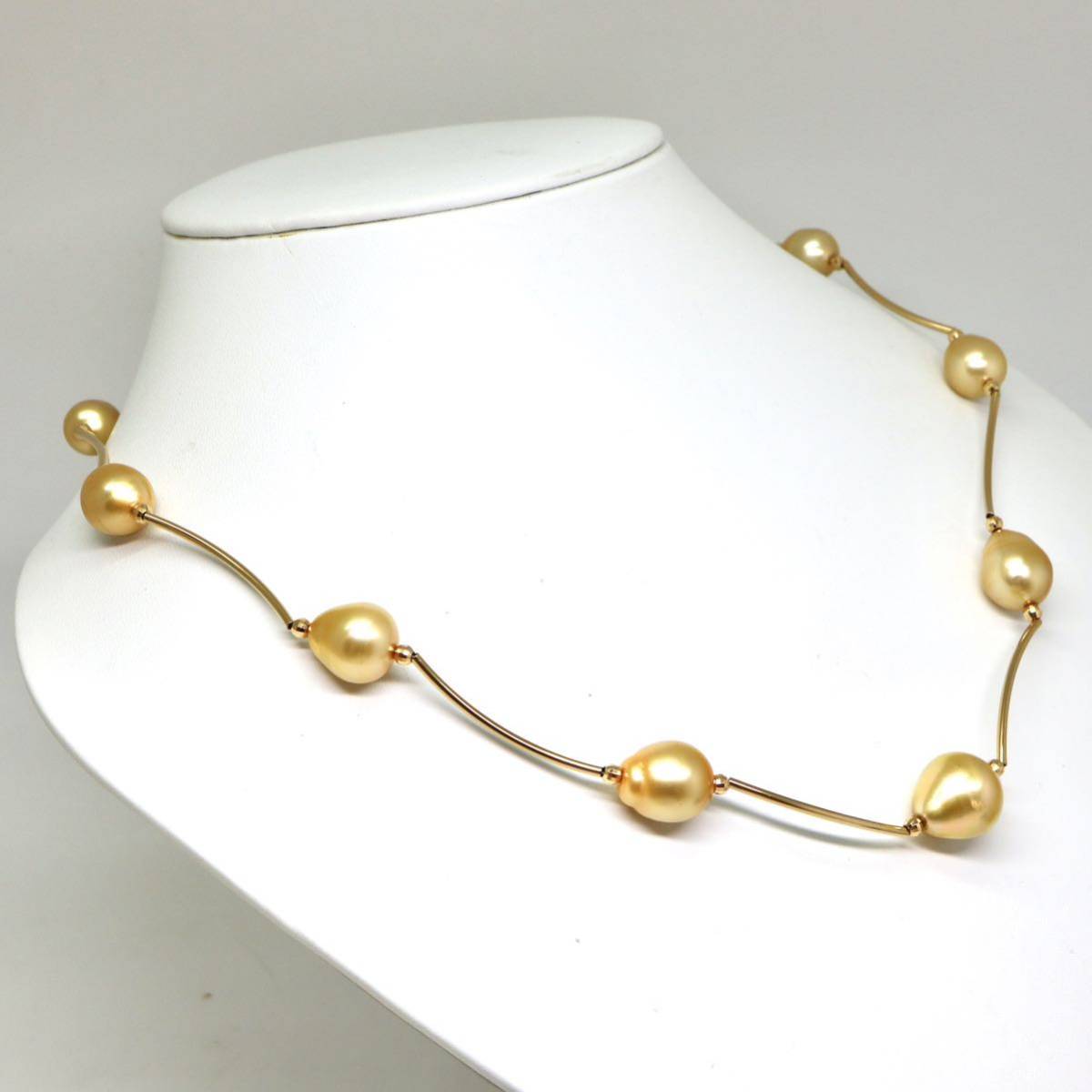 代購代標第一品牌－樂淘letao－ ゴールデンパールステーションネックレス U 25.5g 51.0m 9.5-13.0mm珠 南洋白蝶真珠 パール pearl necklaceジュエリー ...