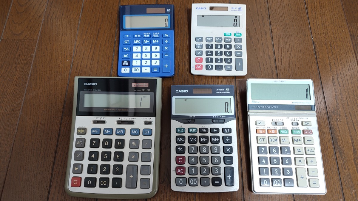 代購代標第一品牌－樂淘letao－電卓 計算機まとめて 5台 CASIO カシオ DS-3K JF-120VB MH-10T SHARP シャープ El-N731 動作未確認 ジャンク扱い